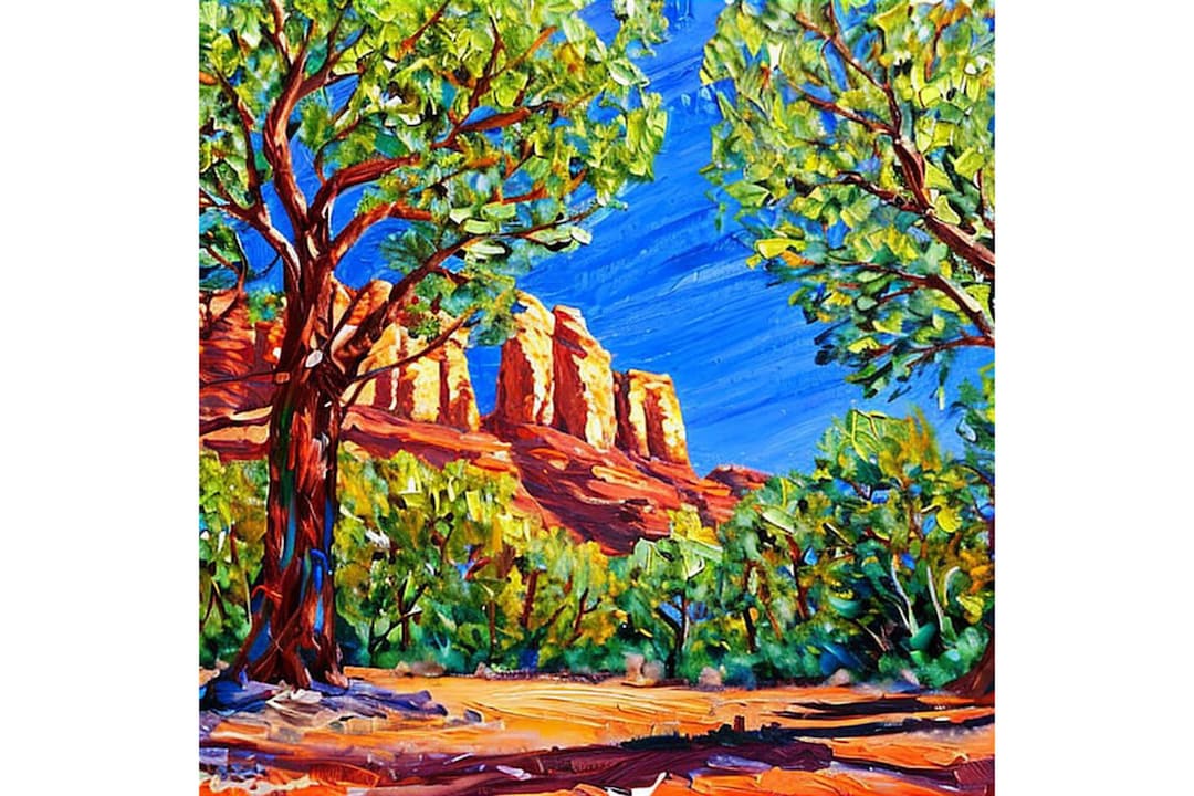 Arizona Painting Sedona Original Art Cathedral Rock Mountain Painting ...