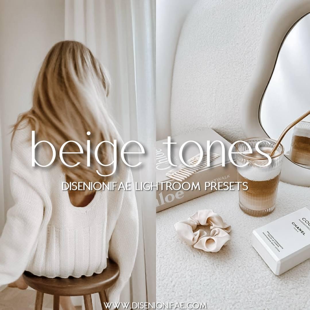 5 BEIGE TONES Lightroom Presets for Mobile and Desktop, Minimal, Creamy ...