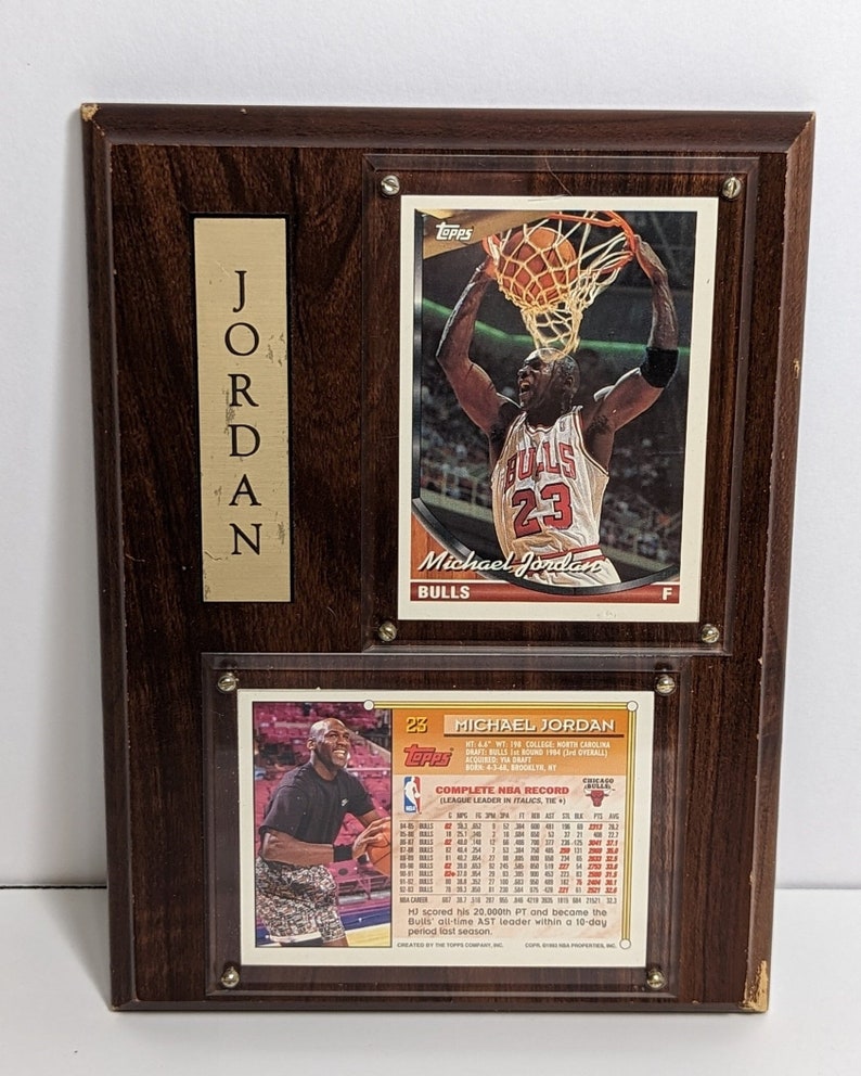 Michael Jordan 1993 Tops Chicago Bulls Basketball Plaque Cards - Etsy