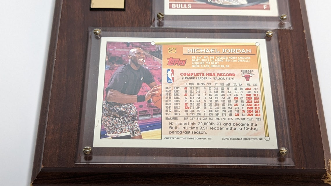 Michael Jordan 1993 Tops Chicago Bulls Basketball Plaque Cards - Etsy