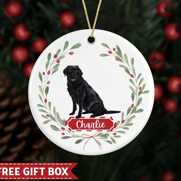 Black Lab Christmas Ornament - Etsy
