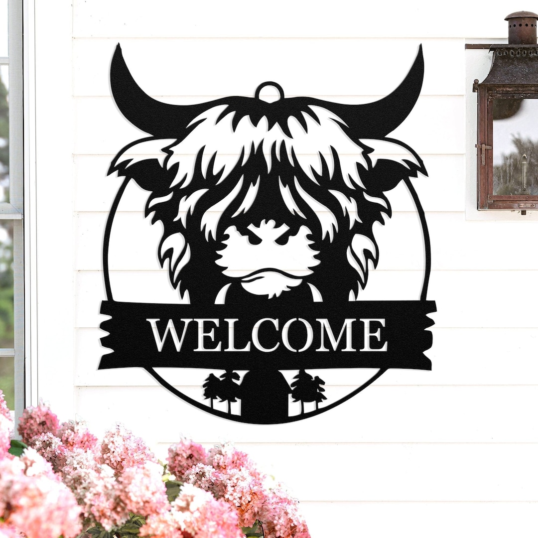 Highland Cow Decor Metal Highland Cow Wall Decor - Etsy