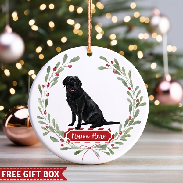 Black Lab Christmas Ornament - Etsy