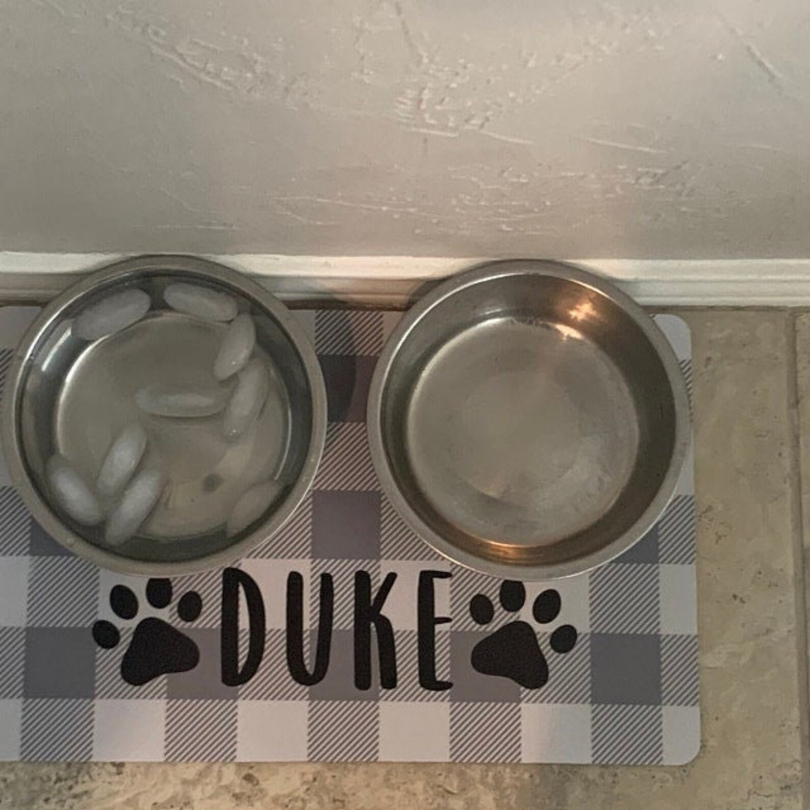 Personalized Pet Bowl Mat Grey Pet Mat Custom Pet Mat Pet - Etsy