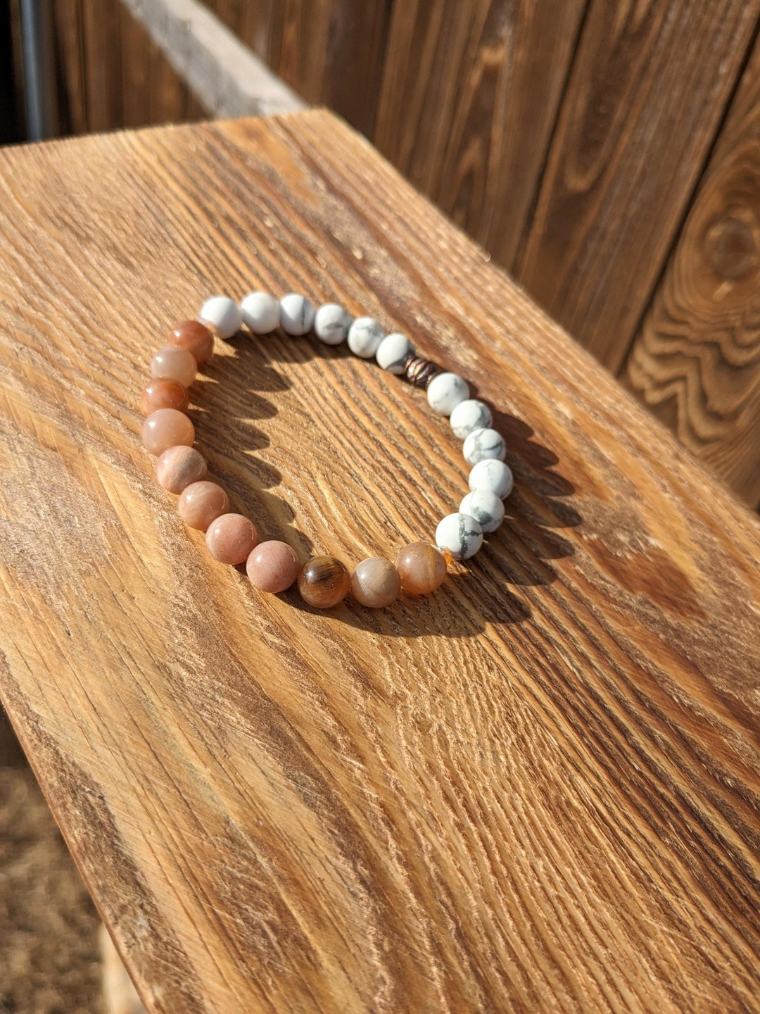 Leadership Bracelet With Sunstone and Howlite | Natural Stones ...