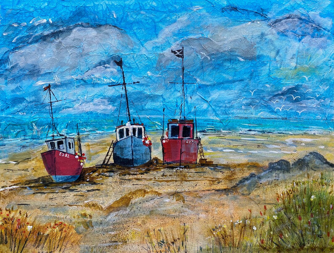 Cornish Fishing Trawlers on the Beach - Etsy