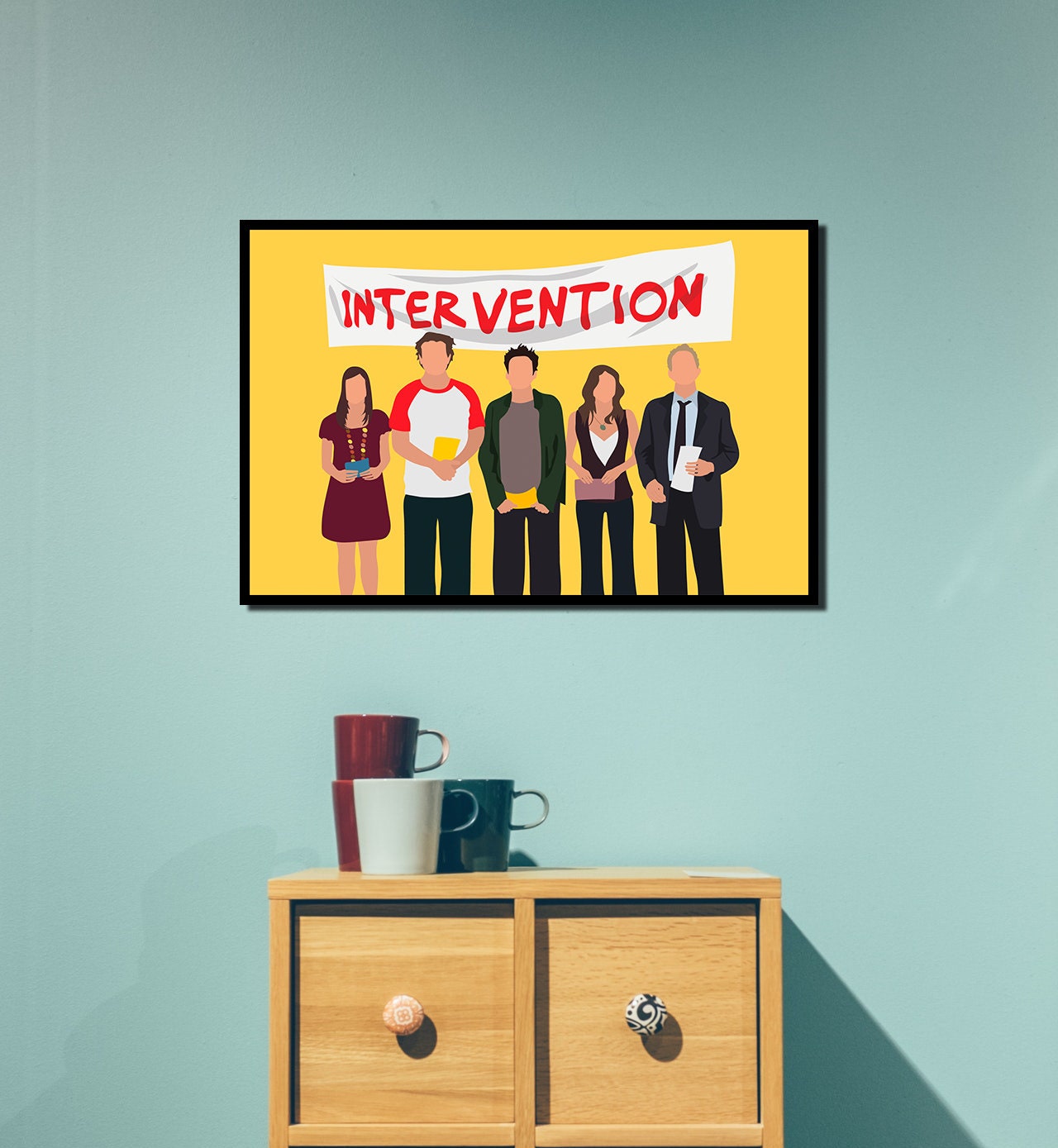 HIMYM Intervention Illustration Poster, How I Met Your Mother Wall Art ...