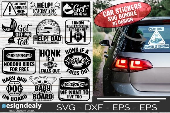 Car Decal Svg Bundle, Car Sticker Svg, Car Window Decals Svg, Car ...