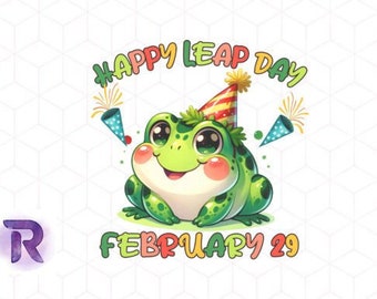 Happy and Hoppy Leap Year Leap Day 2024 Digital File Png, February 29 ...