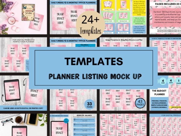 Versatile Printable Planner Mockup Bundle: Editable Templates for ...