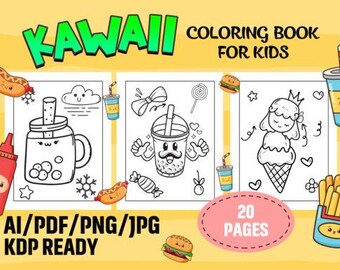 Kawaii Coloring Pages 50 Pages Cute Coloring Pages for Kids and Adults ...