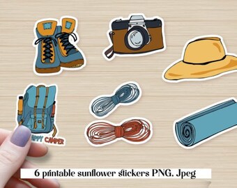 Printable Camping, Hiking and Outdoors PNG Digital Designs, Instant ...