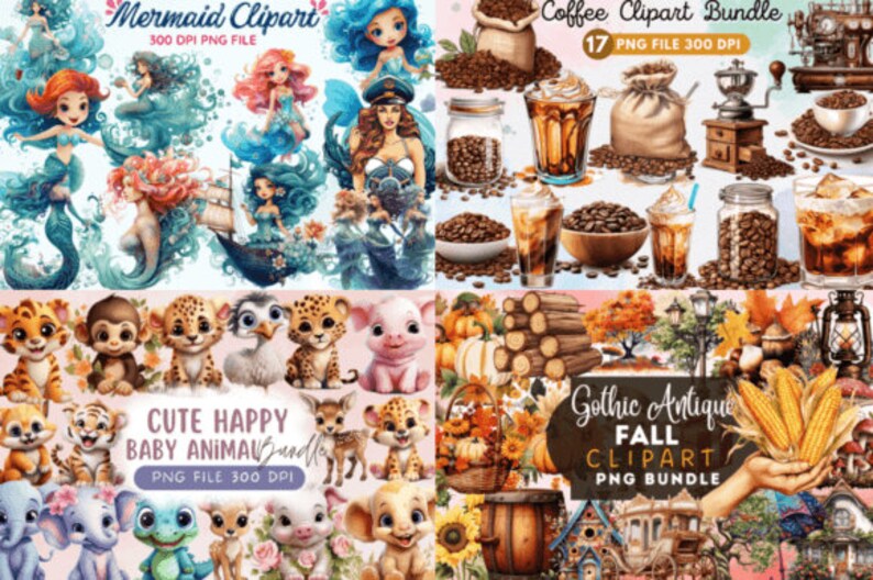 Watercolor Mega Christmas Clipart Bundle, Commercial Use, Transparent ...