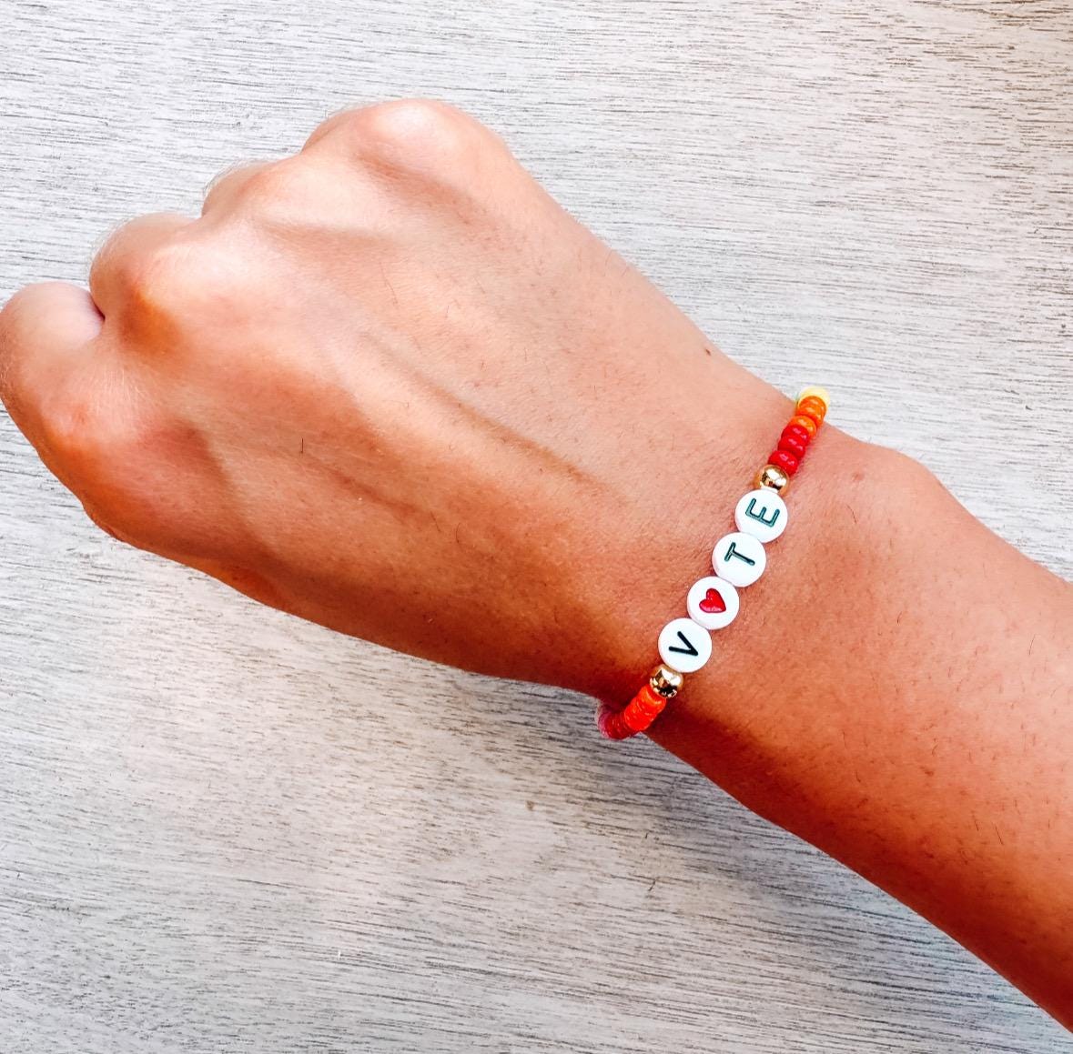 Vote Beaded Bracelet, Vote Bracelet, Suffragette Bracelet, 19th ...