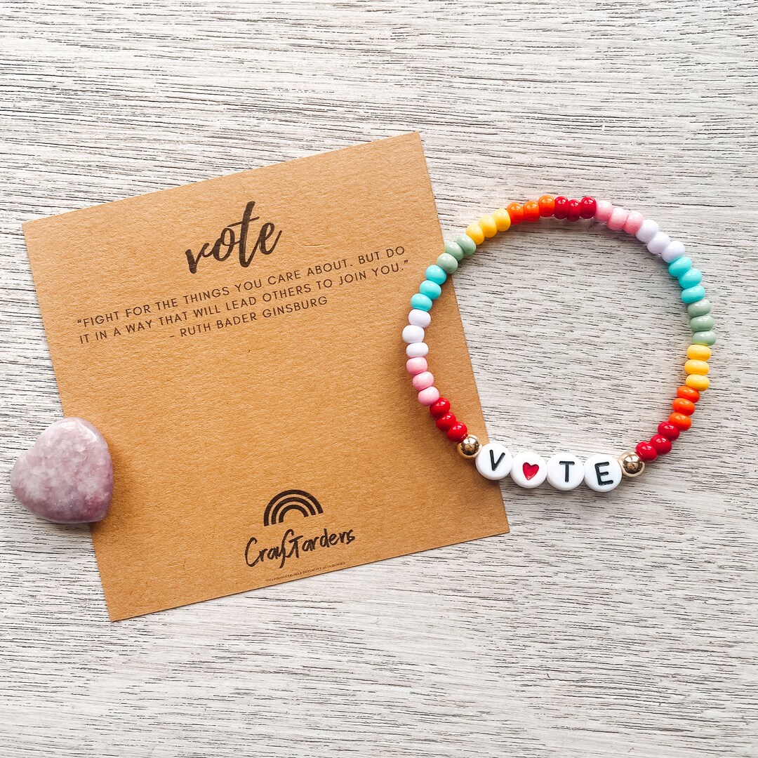 Vote Beaded Bracelet, Vote Bracelet, Suffragette Bracelet, 19th ...