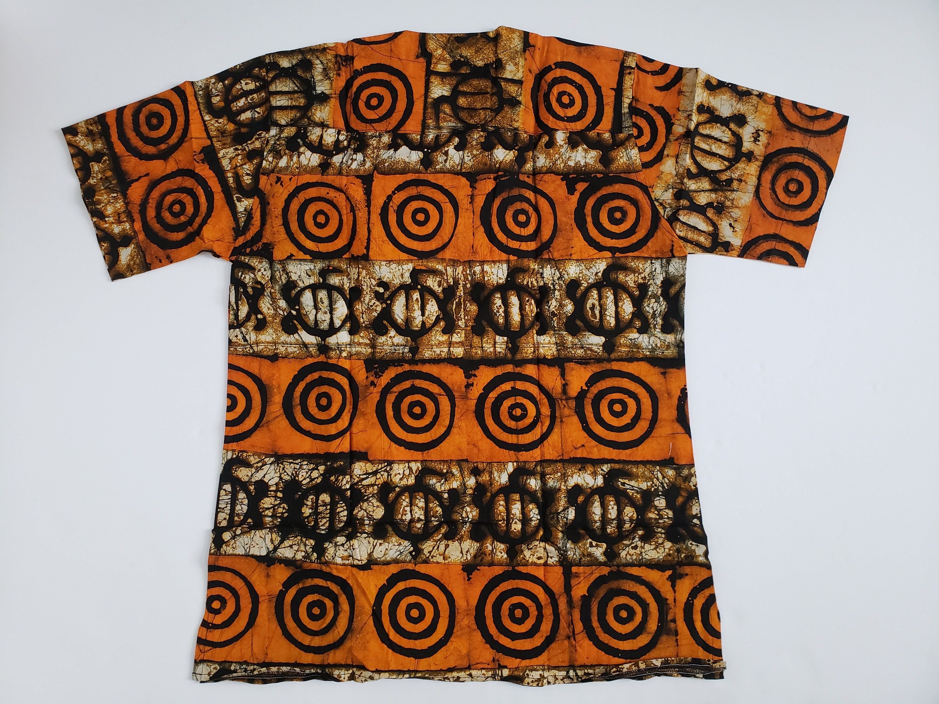 Batik Shirt With Adinkra Symbols for Men | Adinkrahene and Adaptation Symbol Shirt | Batik With ...