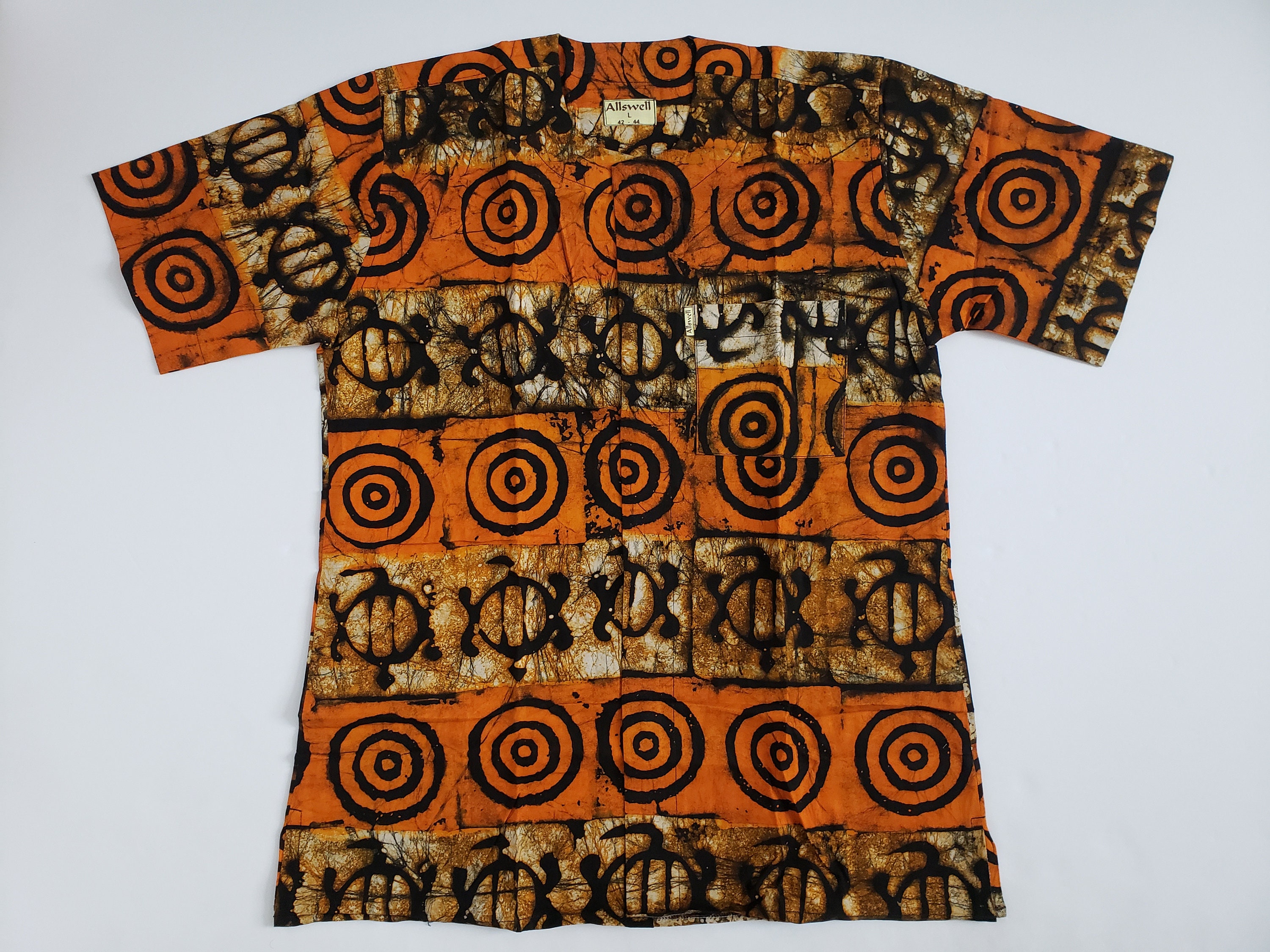 Batik Shirt With Adinkra Symbols for Men | Adinkrahene and Adaptation ...