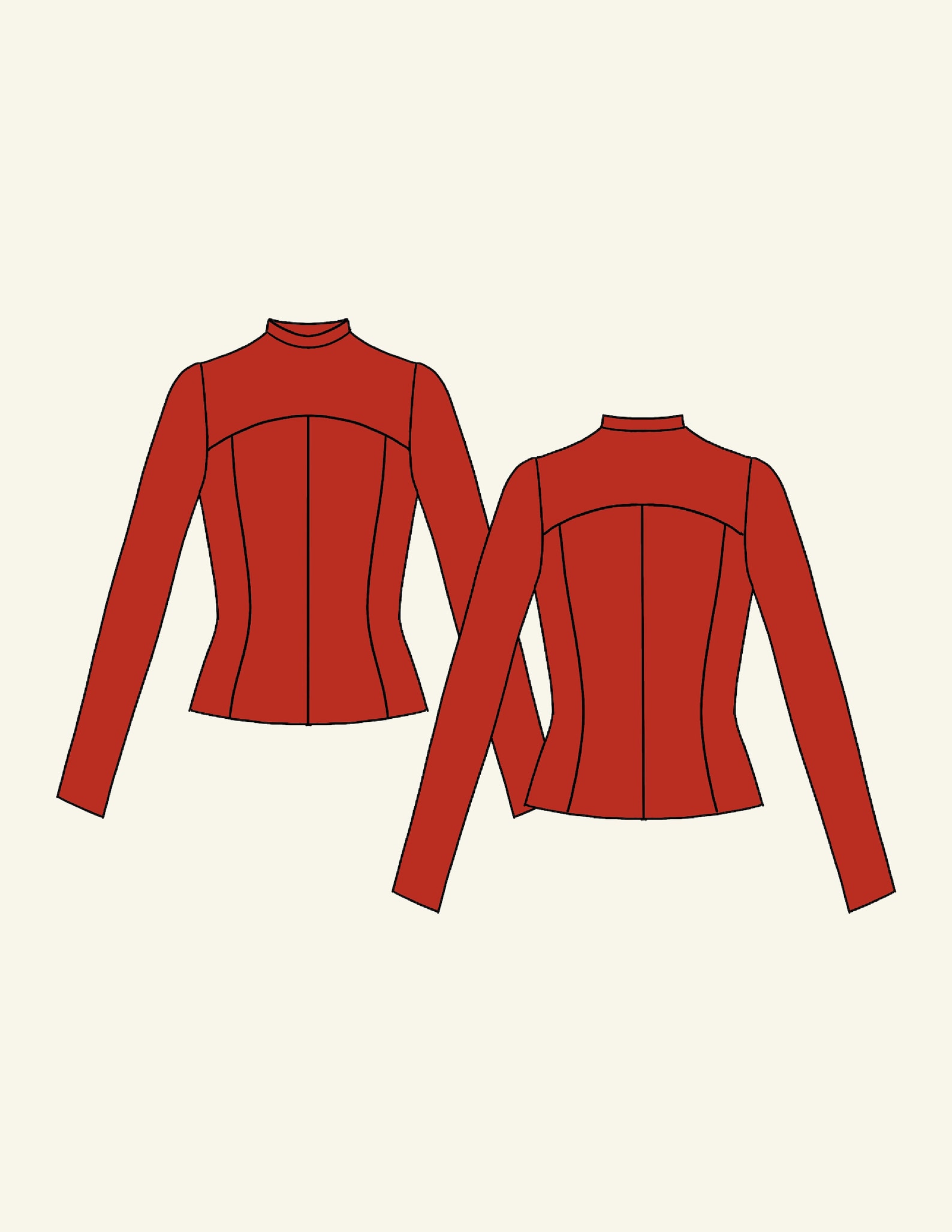 Panel Mock Neck Top Digital PDF Sewing Pattern // US Size XS-L | Etsy ...