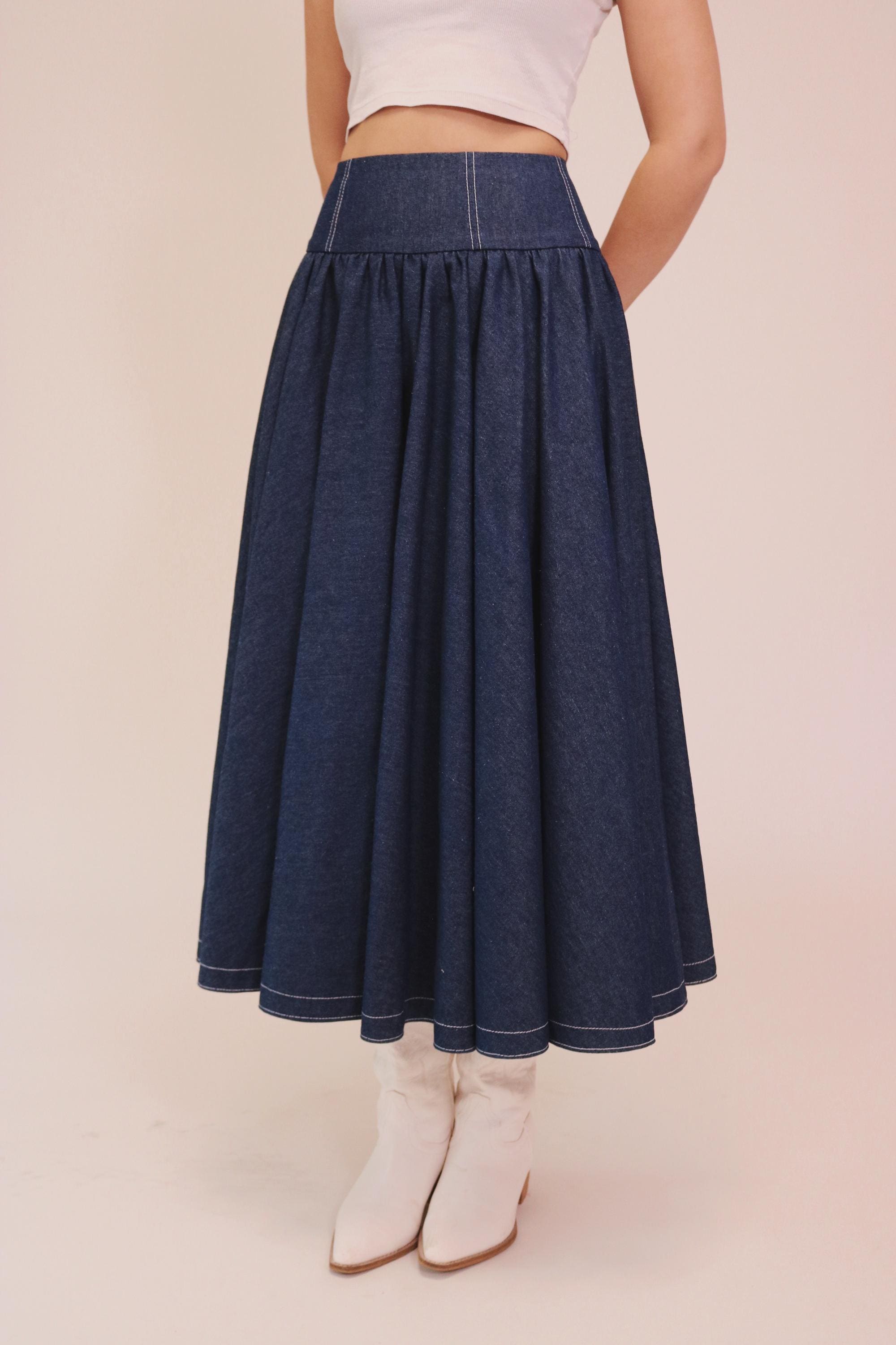 Asymmetrical Yoke Skirt Digital PDF Sewing Pattern // US Size 00-20 ...