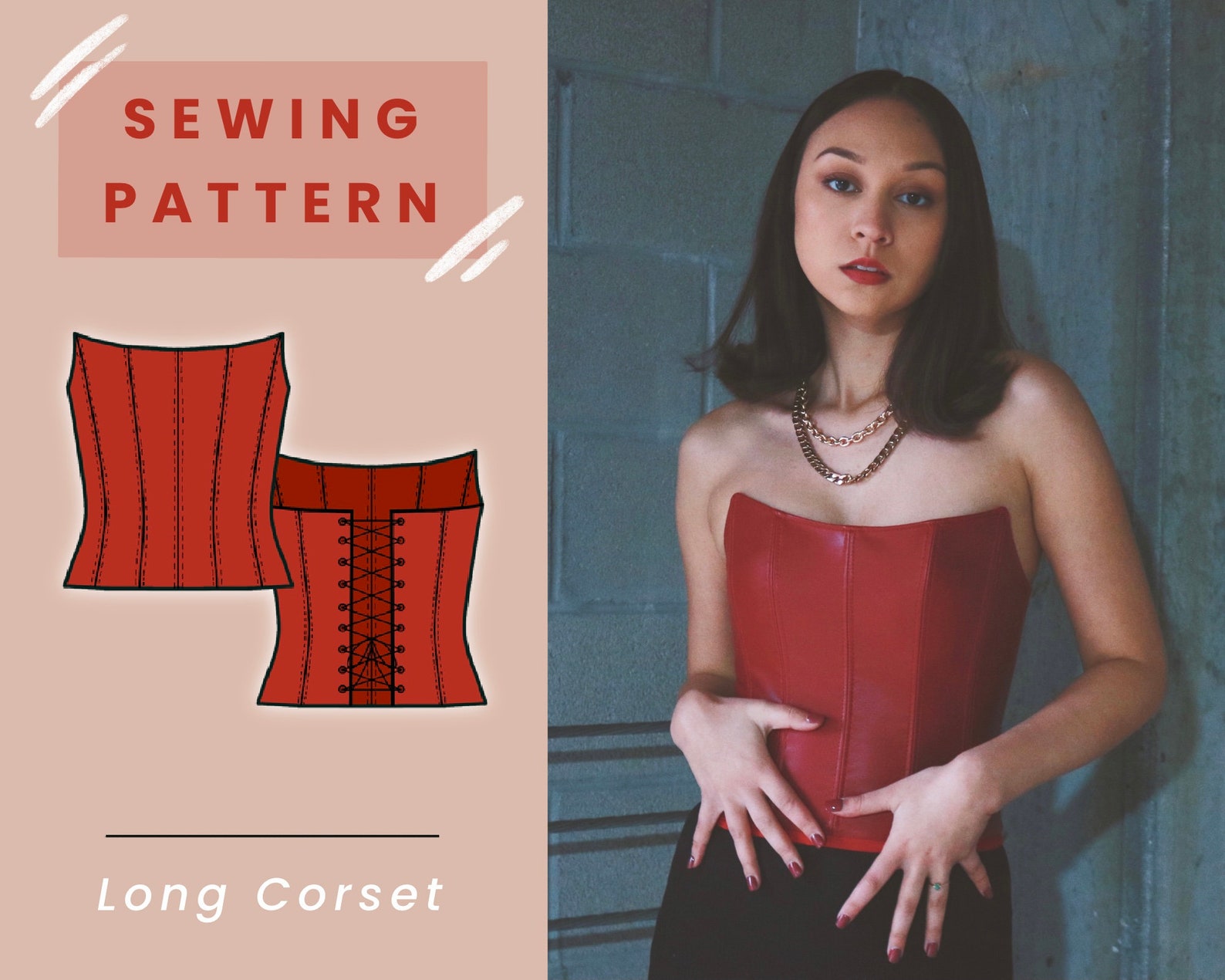Corset/bustier Digital PDF Sewing Pattern // US Size 0-14 XS-L ...
