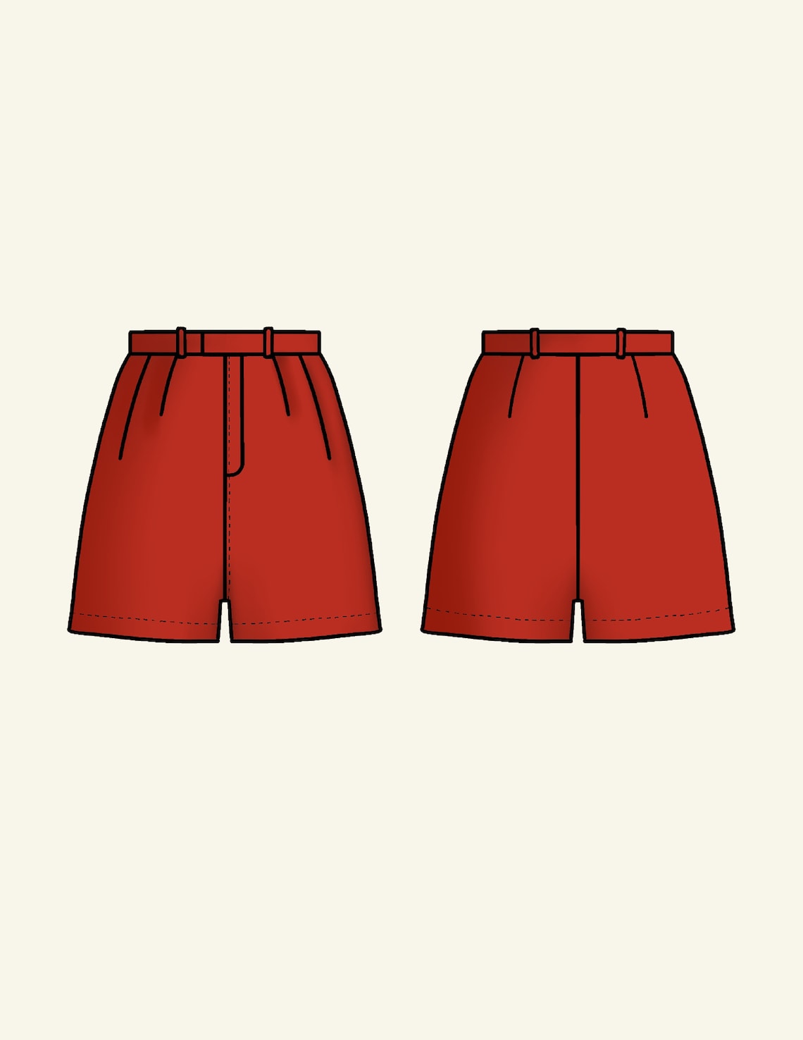 Wide Pleated Shorts high Waisted Digital PDF Sewing Pattern - Etsy ...