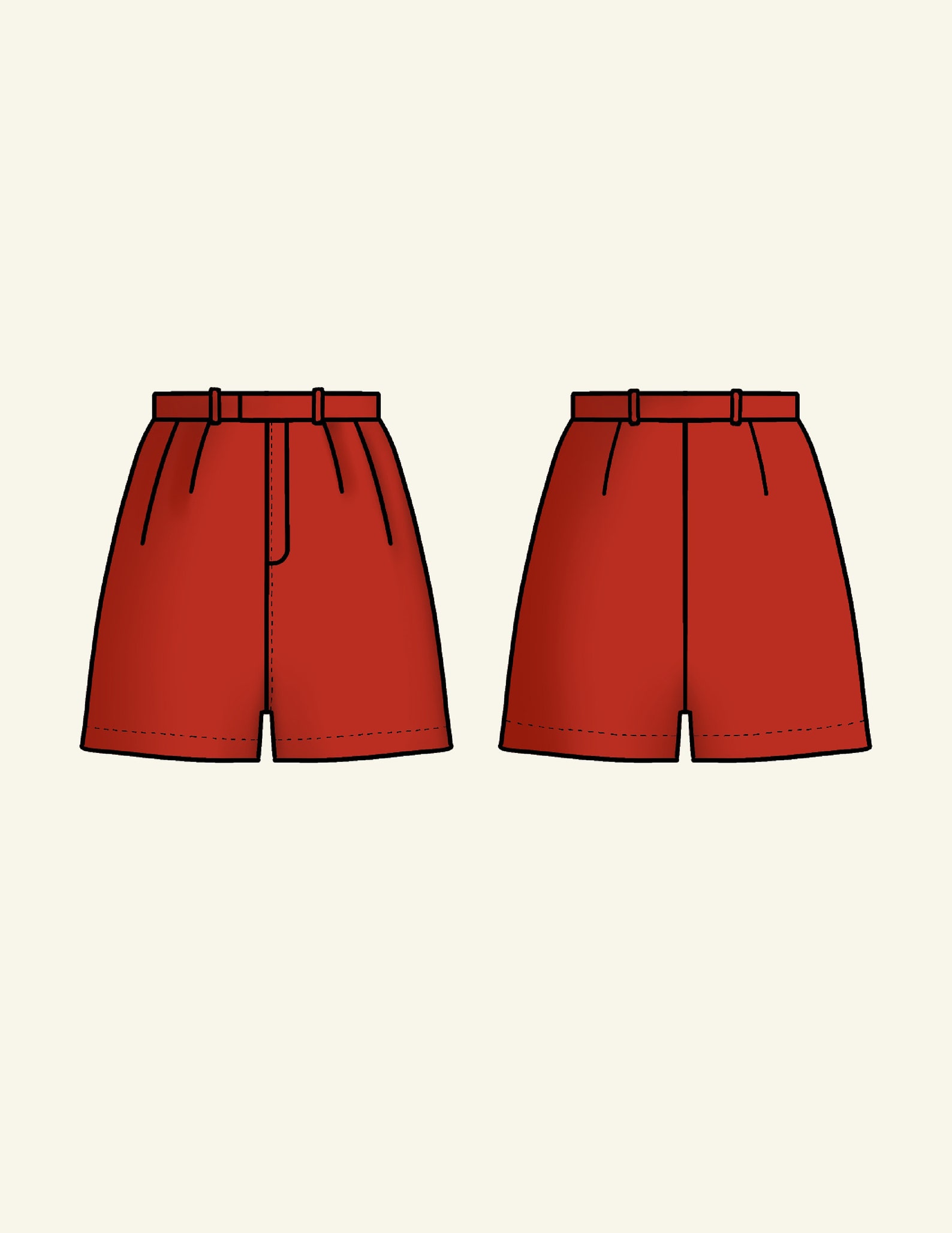 Wide Pleated Shorts high Waisted Digital PDF Sewing Pattern - Etsy