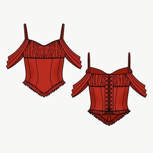 Gathered Bust Corset PDF Sewing Pattern // US Size 00-14 // Instant ...