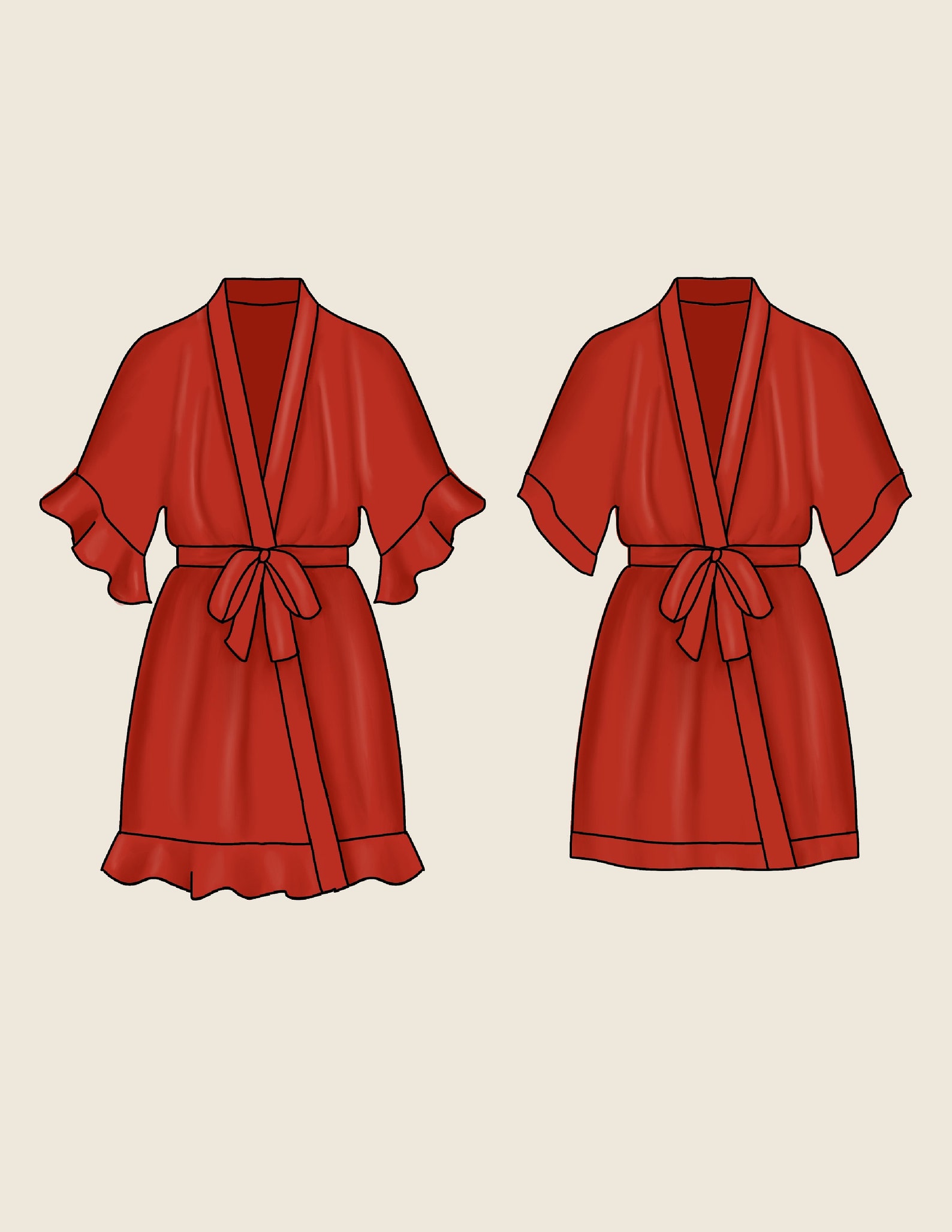 Robe Digital PDF Sewing Pattern 2 Styles: Plain and Flounce - Etsy