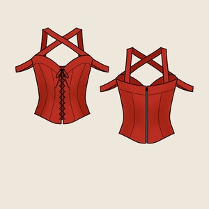 Criss-cross Corset Digital PDF Sewing Pattern // US Size 00-14 ...