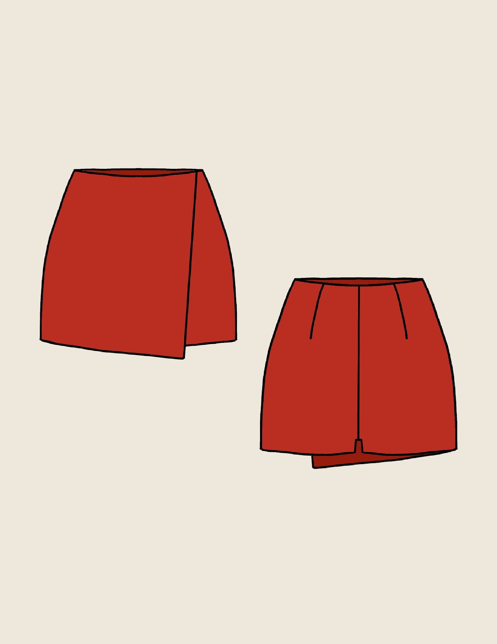 Skort Digital PDF Sewing Pattern // US Size 00-14 // Instant - Etsy