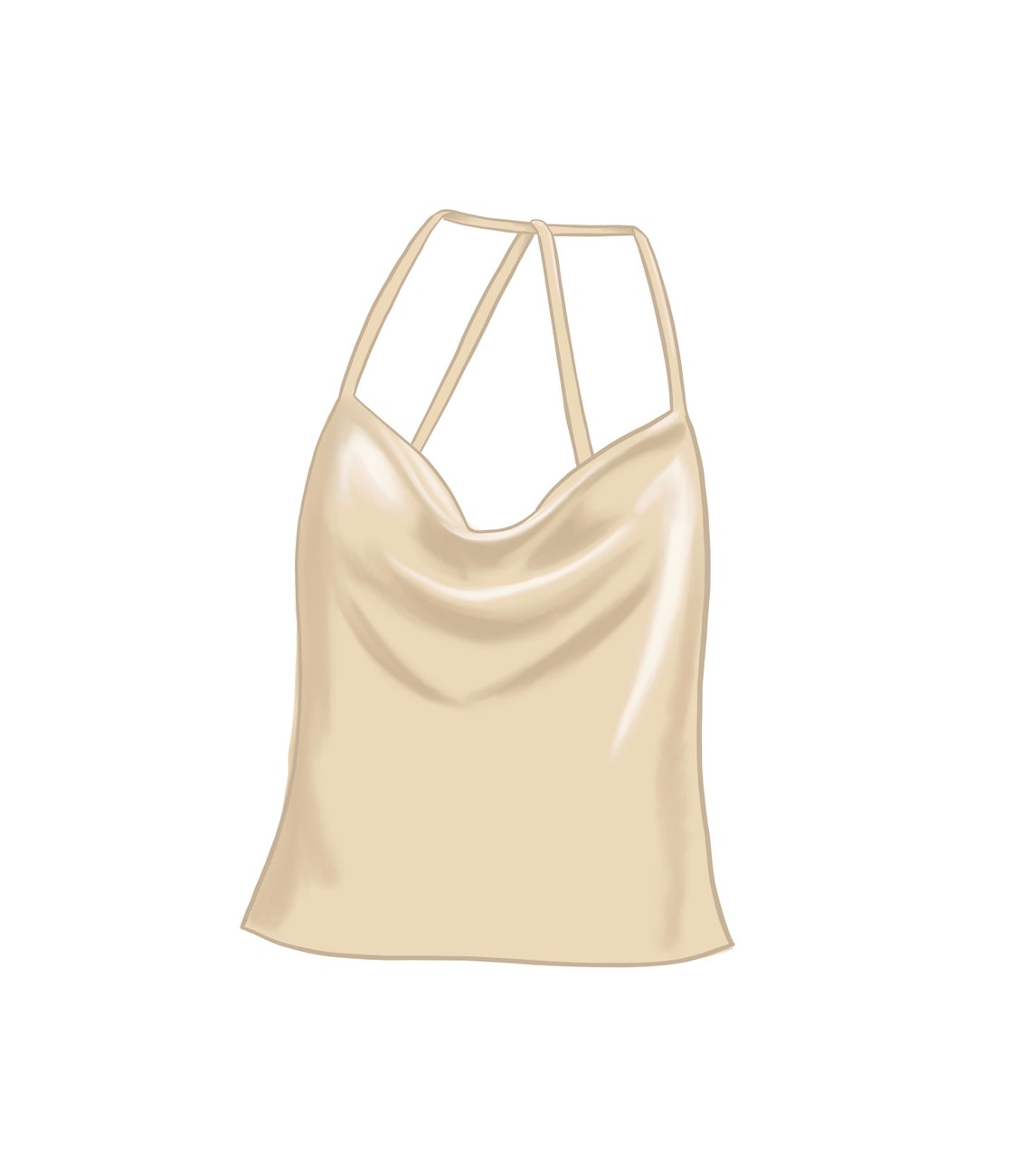 Cowl Neck Cami Top Digital PDF Sewing Pattern // US Size 0-12 - Etsy