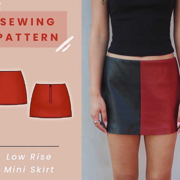 Low Rise Mini Skirt Pattern - Etsy
