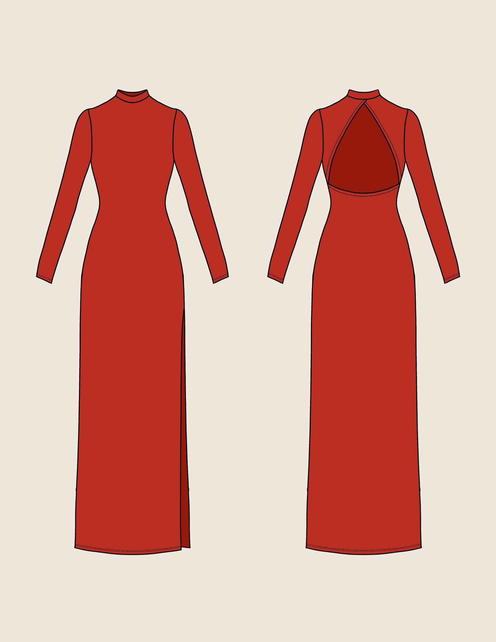 Open Back Midi Dress Digital PDF Sewing Pattern option for - Etsy