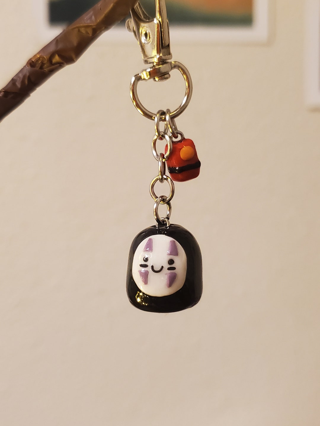 No Face Polymer Clay Keychain - Etsy