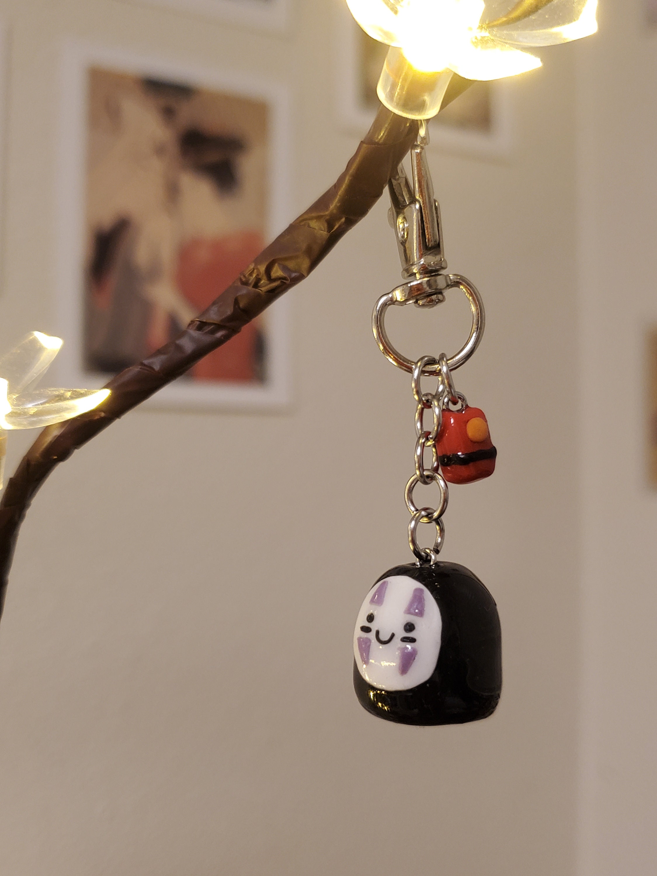 No Face Polymer Clay Keychain - Etsy