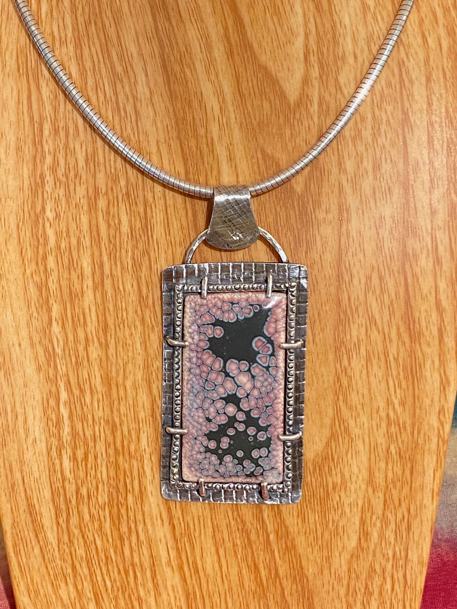 Enamel and Sterling Silver Pendant - Etsy