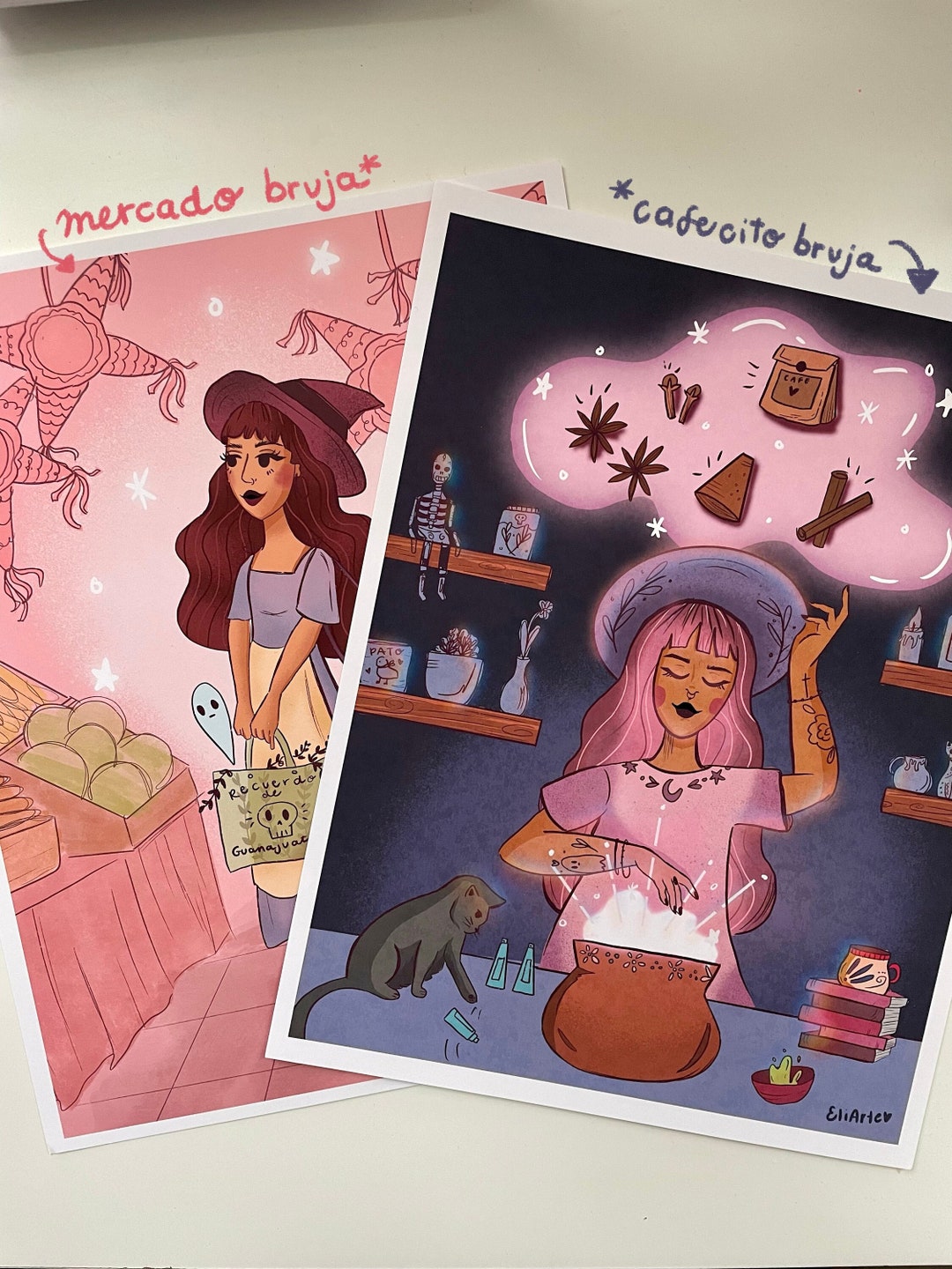 Bruja Witch Latinx Art Print Mercado Cafe De Olla Chicana Illustration ...