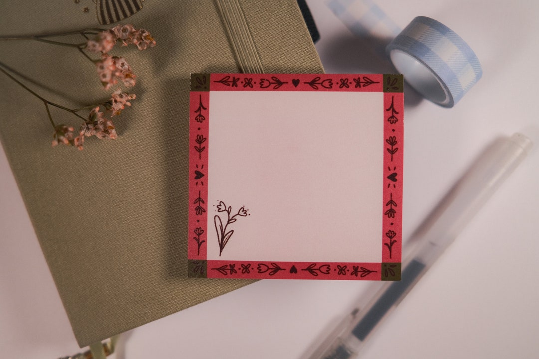 Floral Notepad - Cute - Post It Notes - Organize - Latina - Flowers ...