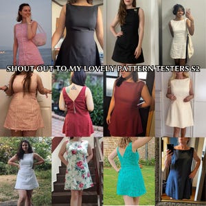 A-line Mini Dress Sewing Pattern: Princess Seams, Boat Neck (PDF ...