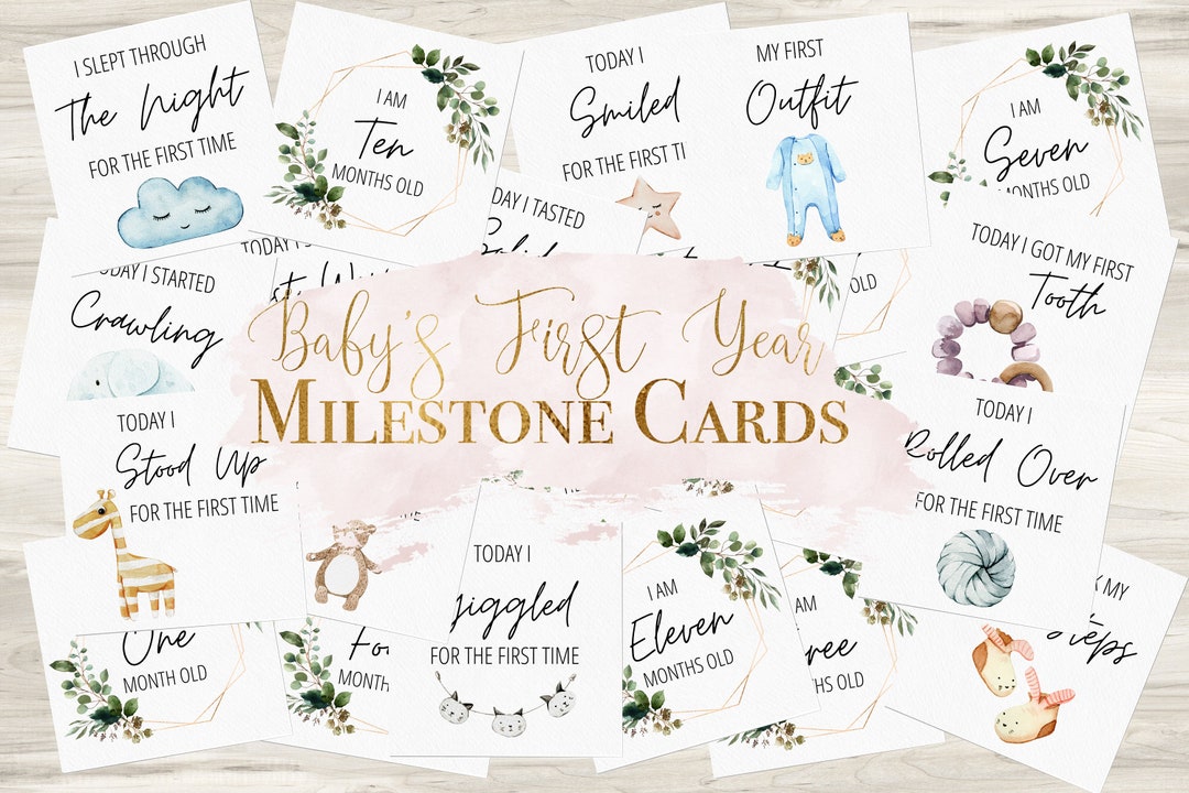 Printable Baby Milestone Cards - Etsy
