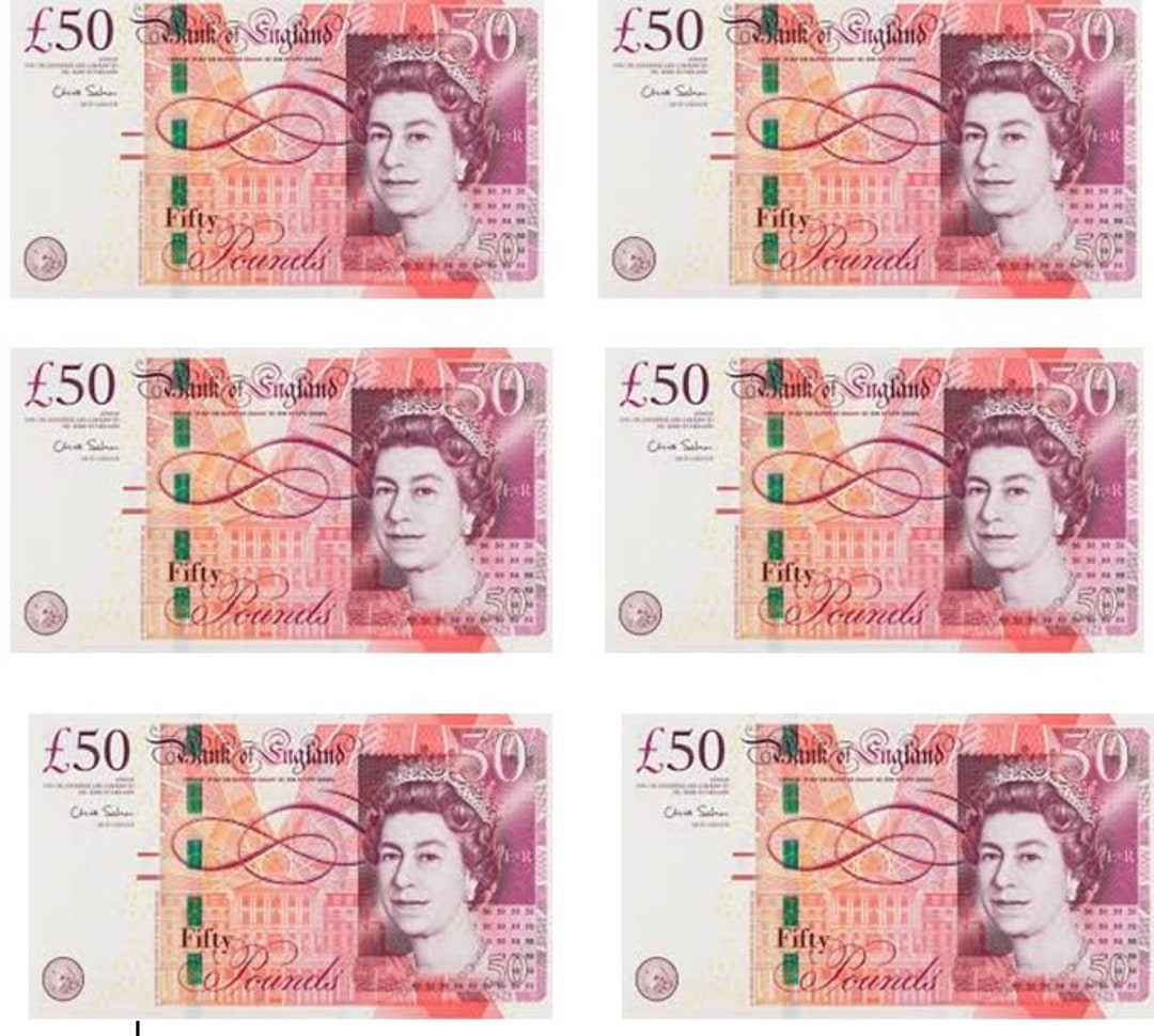 Edible Money 50 GBP Pound Sterling Notes - Cake Money, Cupcake, Cake ...
