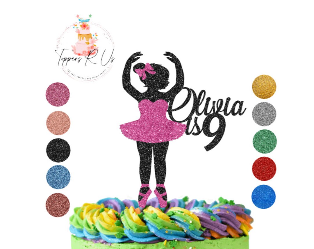 Custom Ballerina Cake Topper, Personalised Cake Topper, Any Name and ...