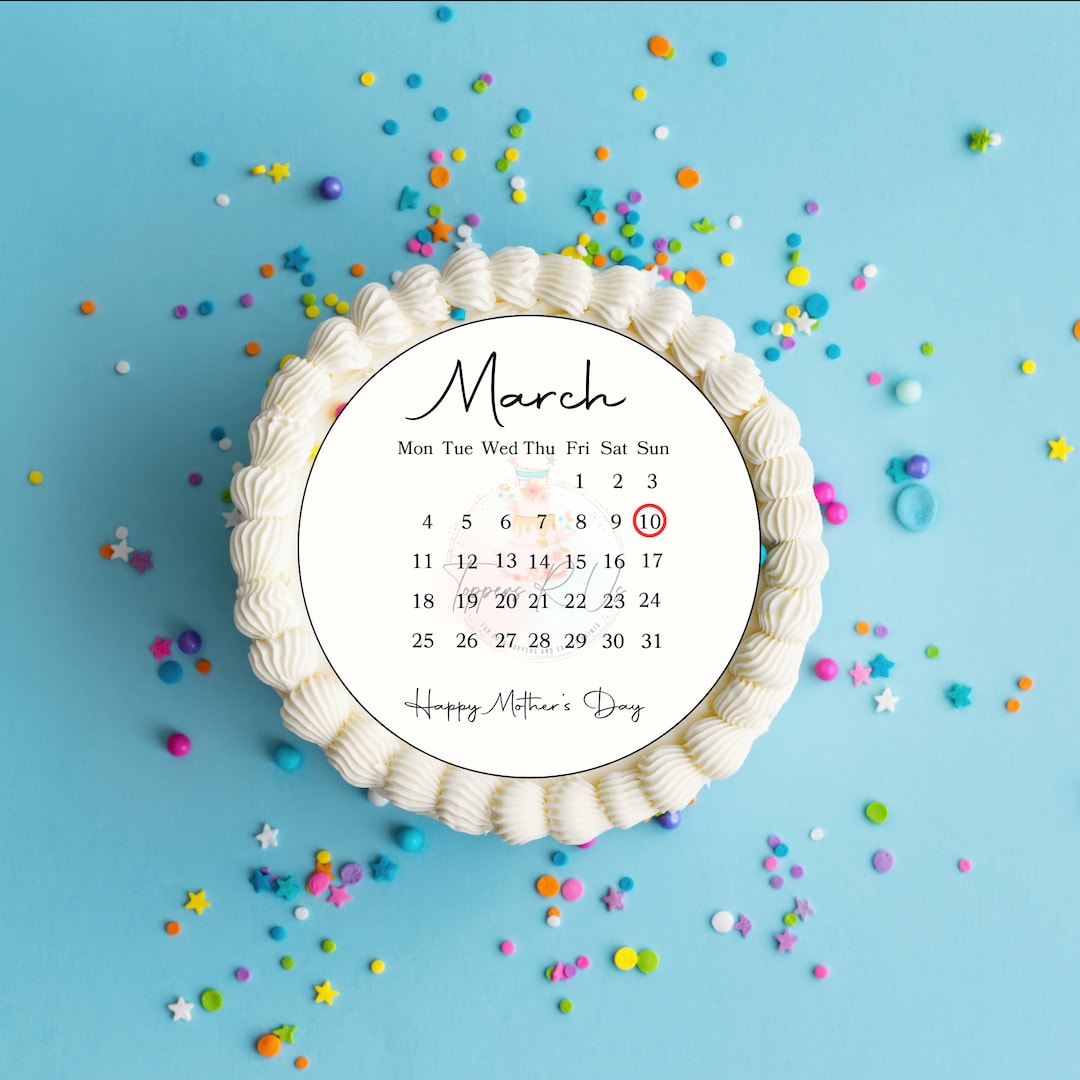 Personalised Edible Wafer Paper Cake Calendar and Edible Icing Sheet ...