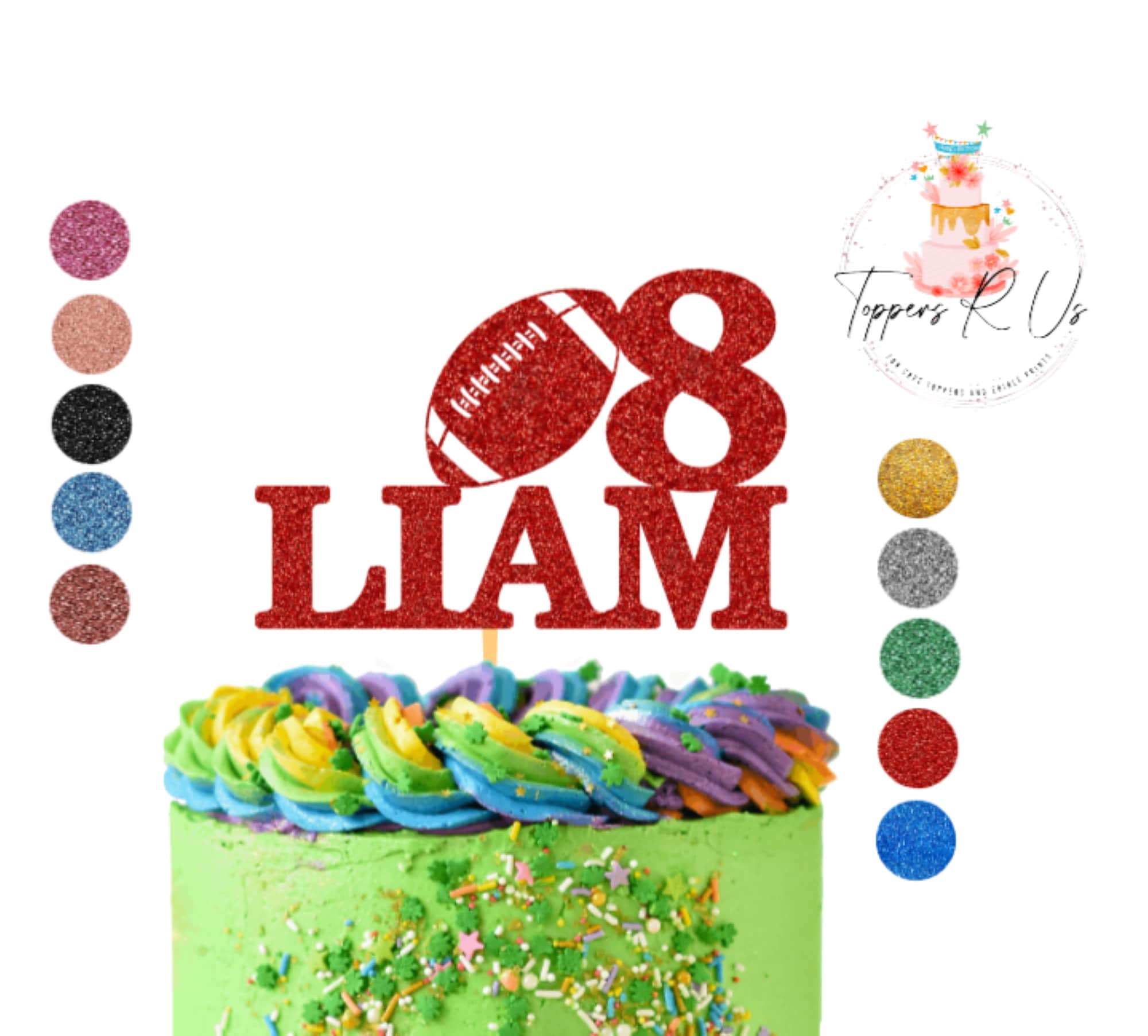 Rugby Cake Topper, Personalised Birthday Cake Topper, Any Name and Age ...