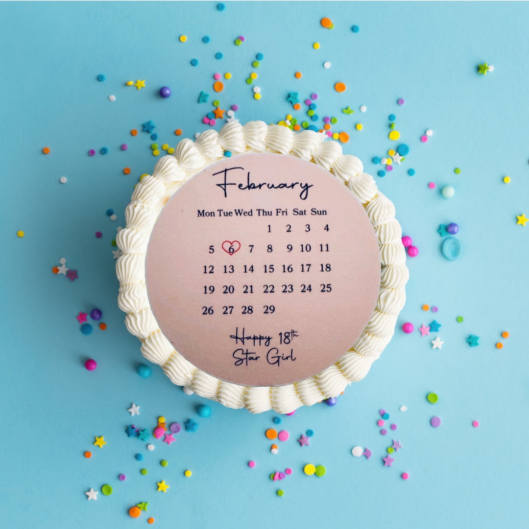 Personalised Edible Cake Calendar, Birthday, Wedding, Anniversary ...