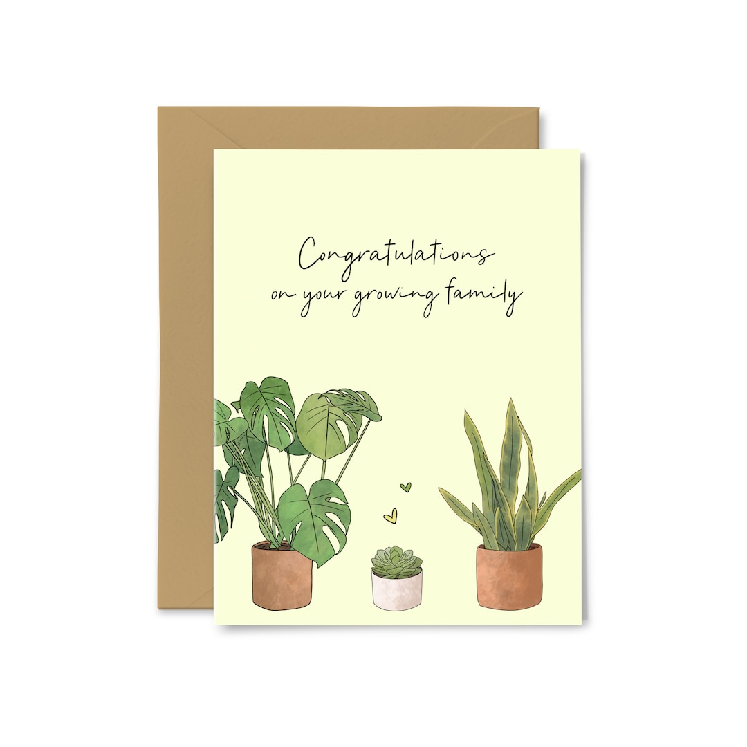 Congratulations on Your Growing Family - Plants, New Baby Card ...