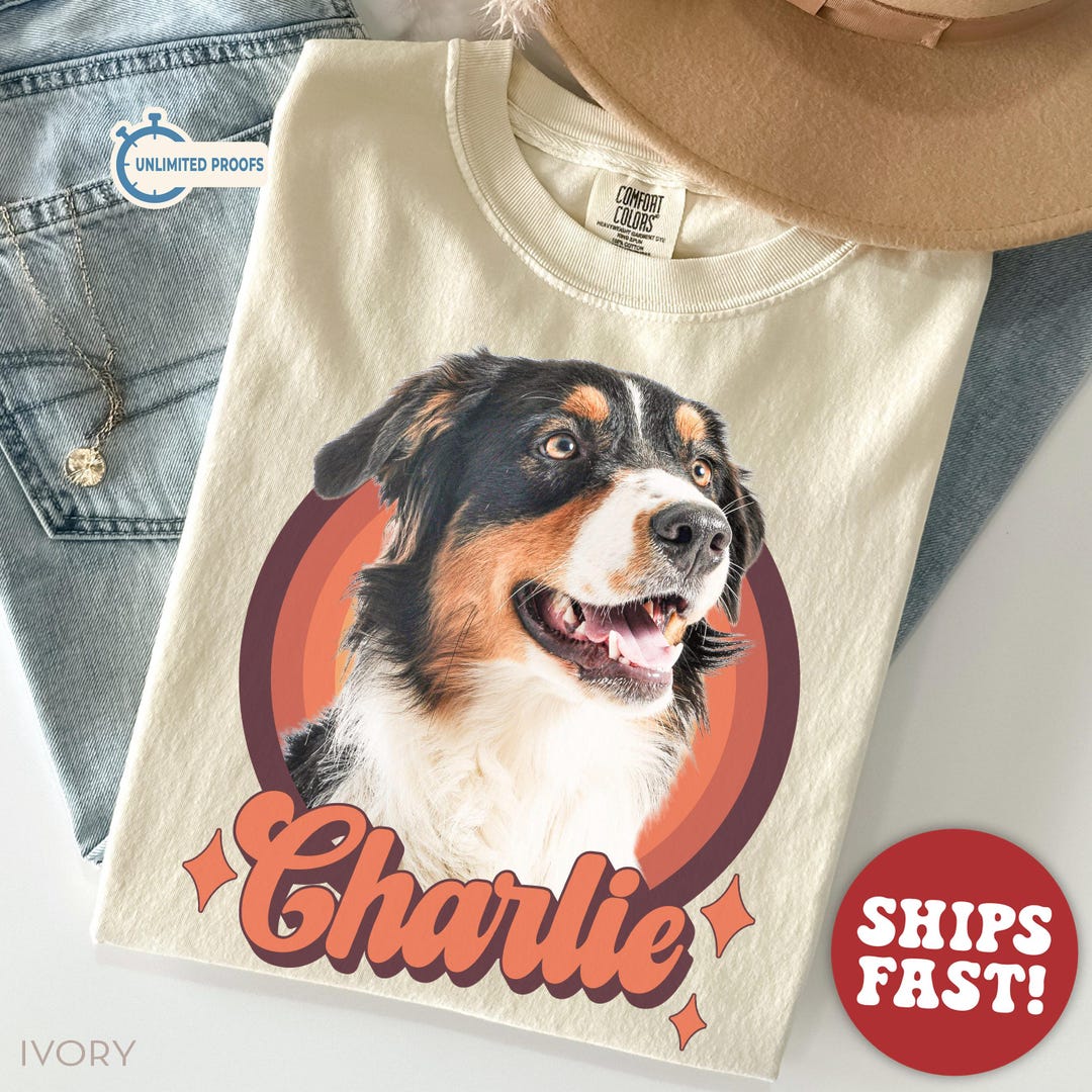 Comfort Colors Custom Dog Shirt, Custom Pet Shirt, Retro Pet Shirt, Dog ...