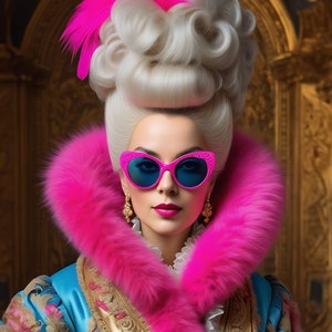 Modern Renaissance Women Illustrations Panel Fabric, Upholstery, Print ...