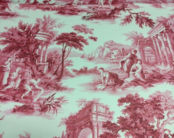 Red White Toile Fabric - Etsy