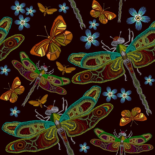 Dragonfly Fabric - Etsy
